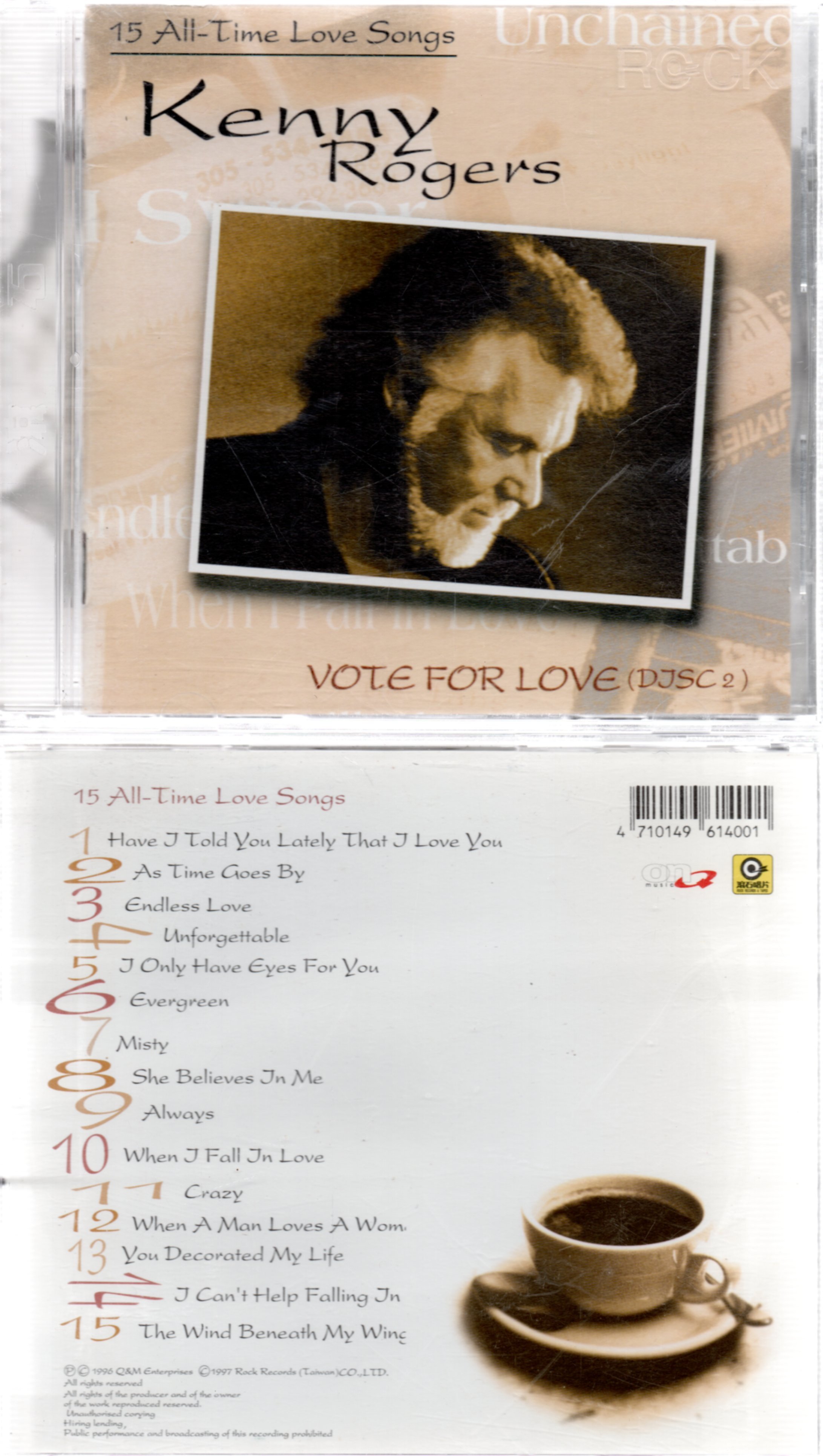 肯尼羅傑斯 Kenny Rogers VOTE FOR LOVE 愛的獻禮 2CD情歌精選(1片有刮) 再生工