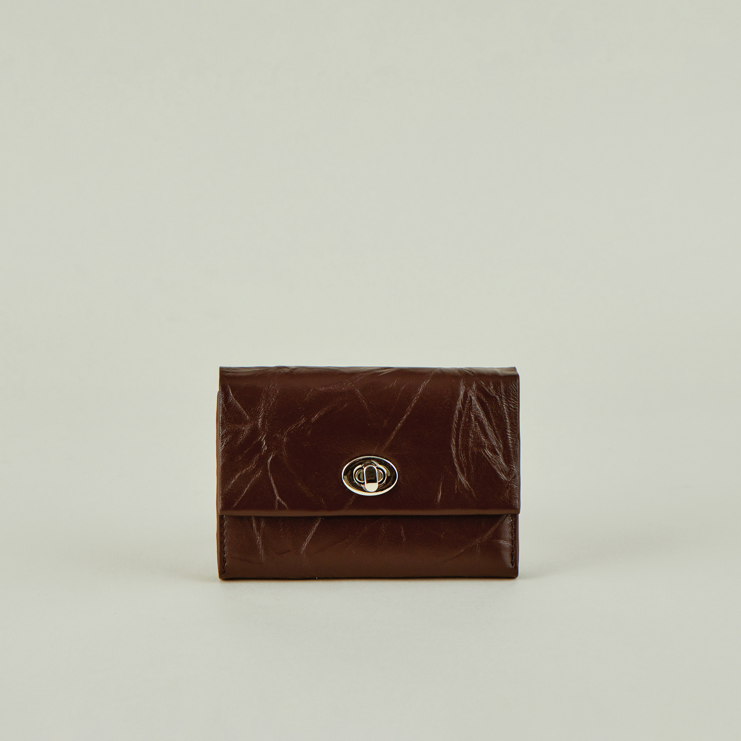MIRA 真皮零錢包 - 咖MIRA Leather Coin Purse – White/Black/Bro