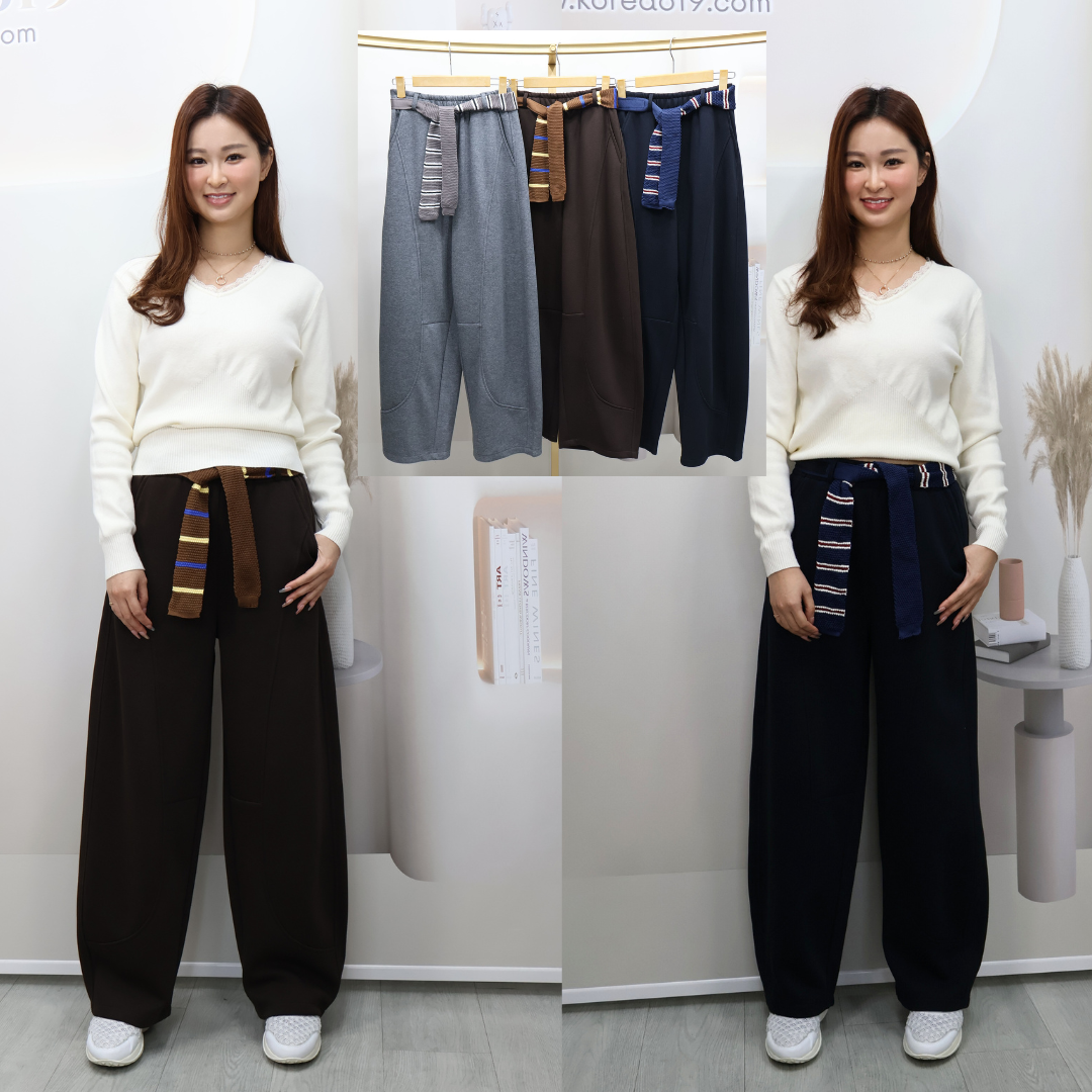 BA 34564 爆單超靚型格筒褲-3色(附送腰帶）