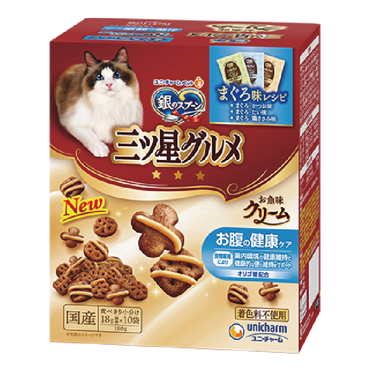 Unicharm | 銀湯匙三星 腸道保健 3種魚味餅乾18g x10 (UIC-6051)
