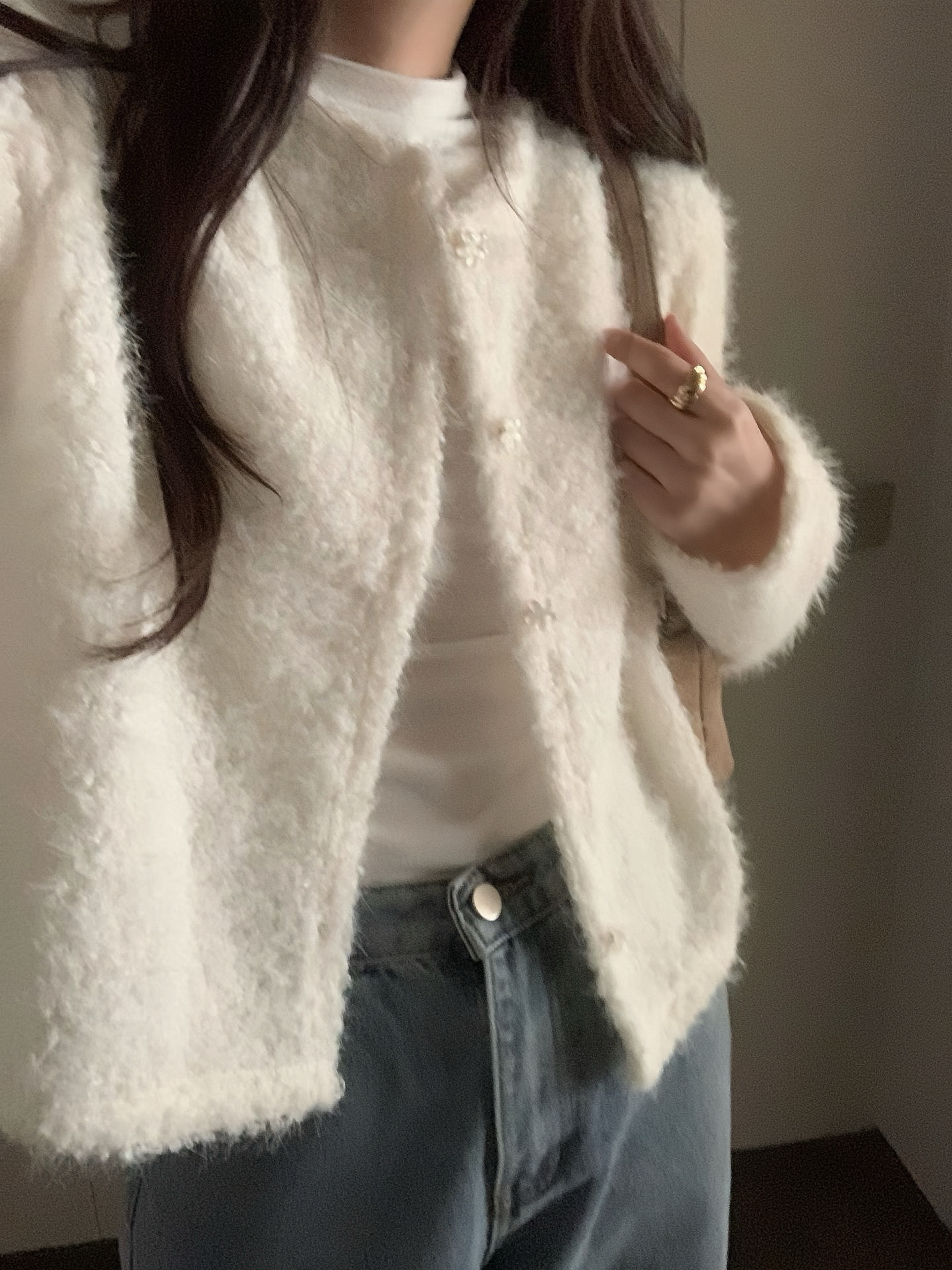 【2 Colors🤍】Daisy Floral Snowflake Cardigan