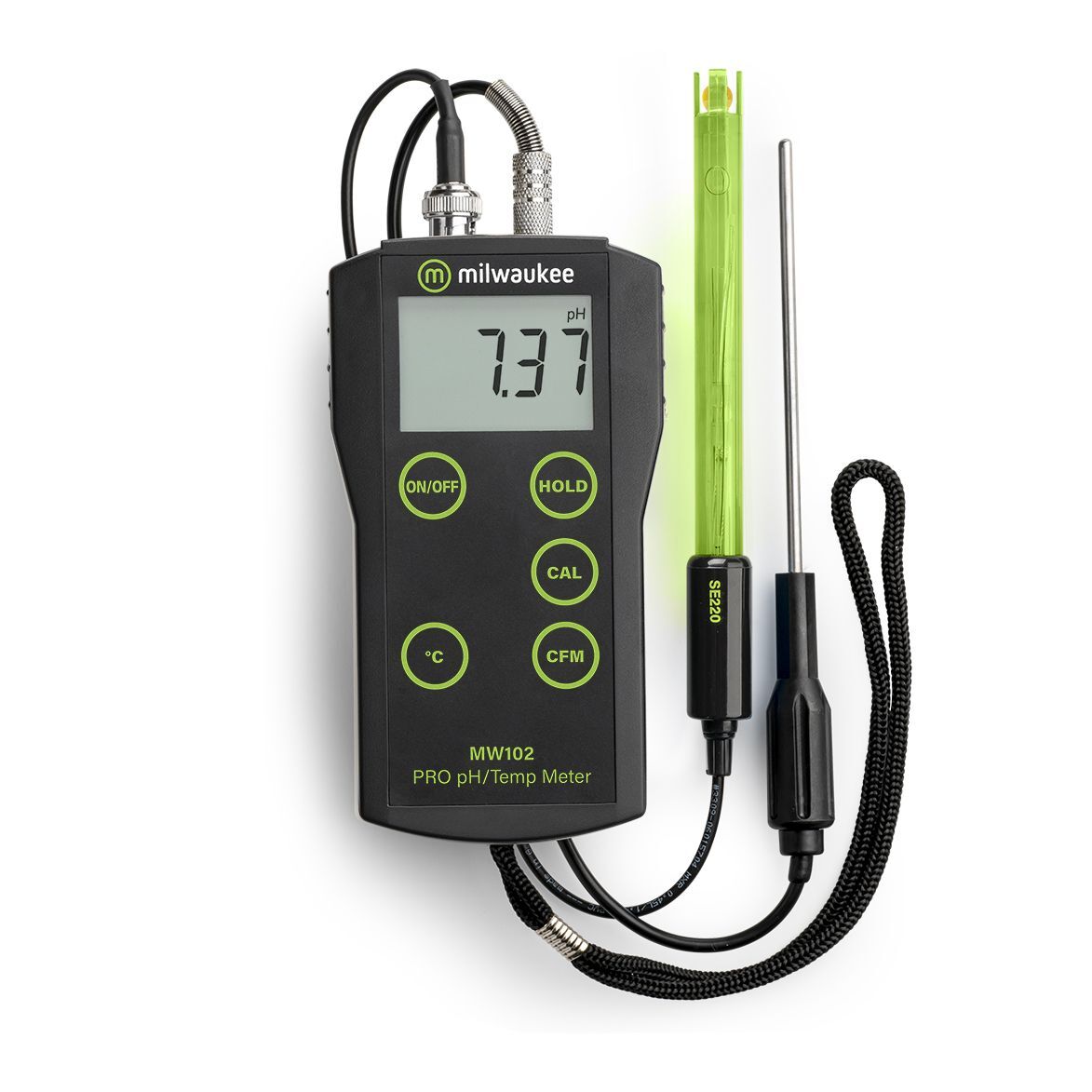 Milwaukee MW102 PRO+ 2-in-1 pH and Temperature Meter wi