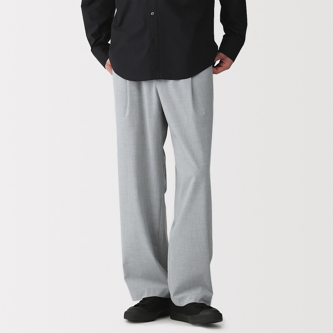 男裝速乾打褶寬身長褲