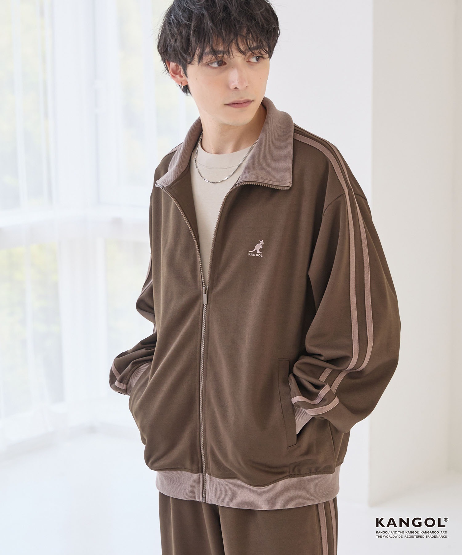 (預訂) Kangol Logo Side Stripe Loose Track Jacket