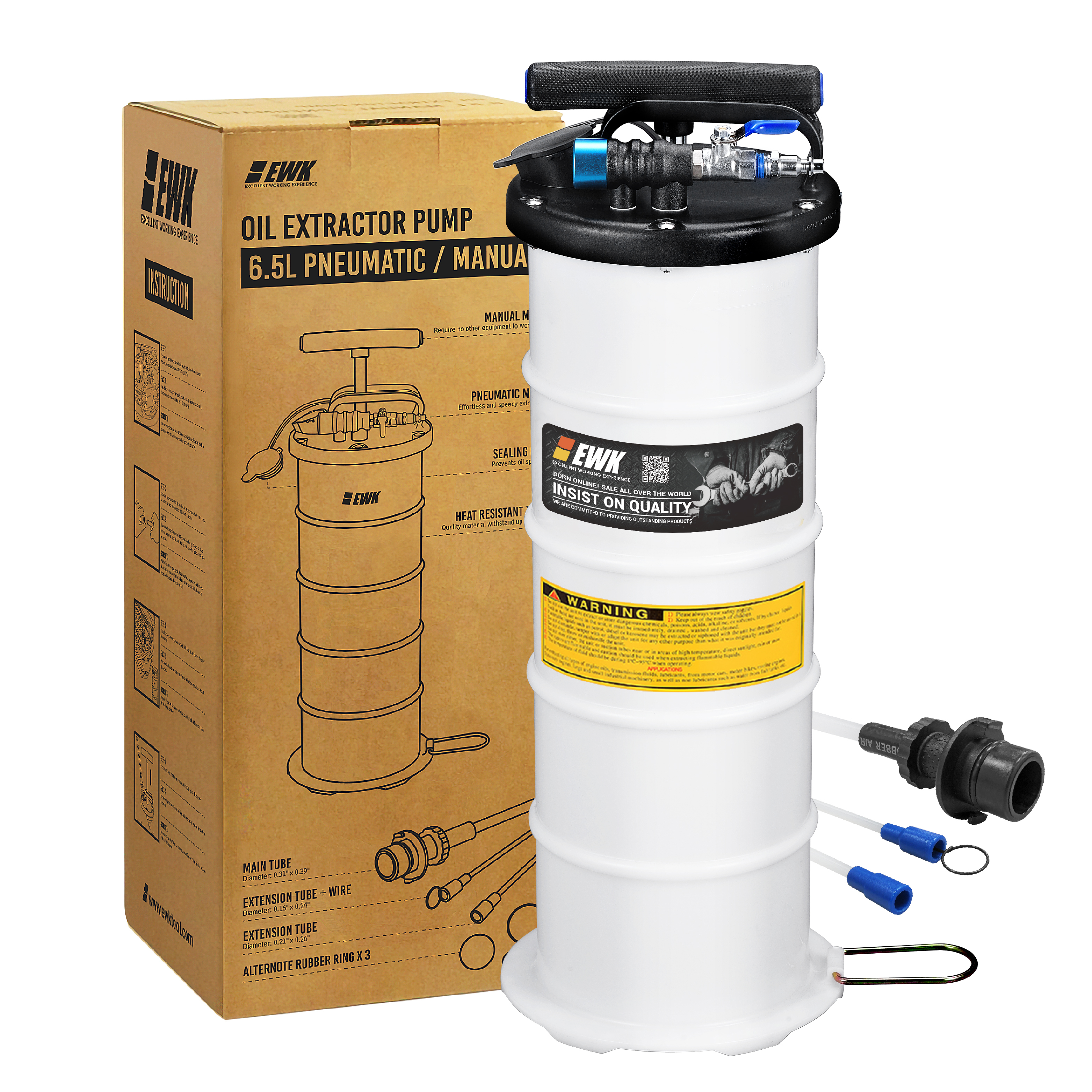 Patented 6.5L Pneumatic/Manual Oil Extractor