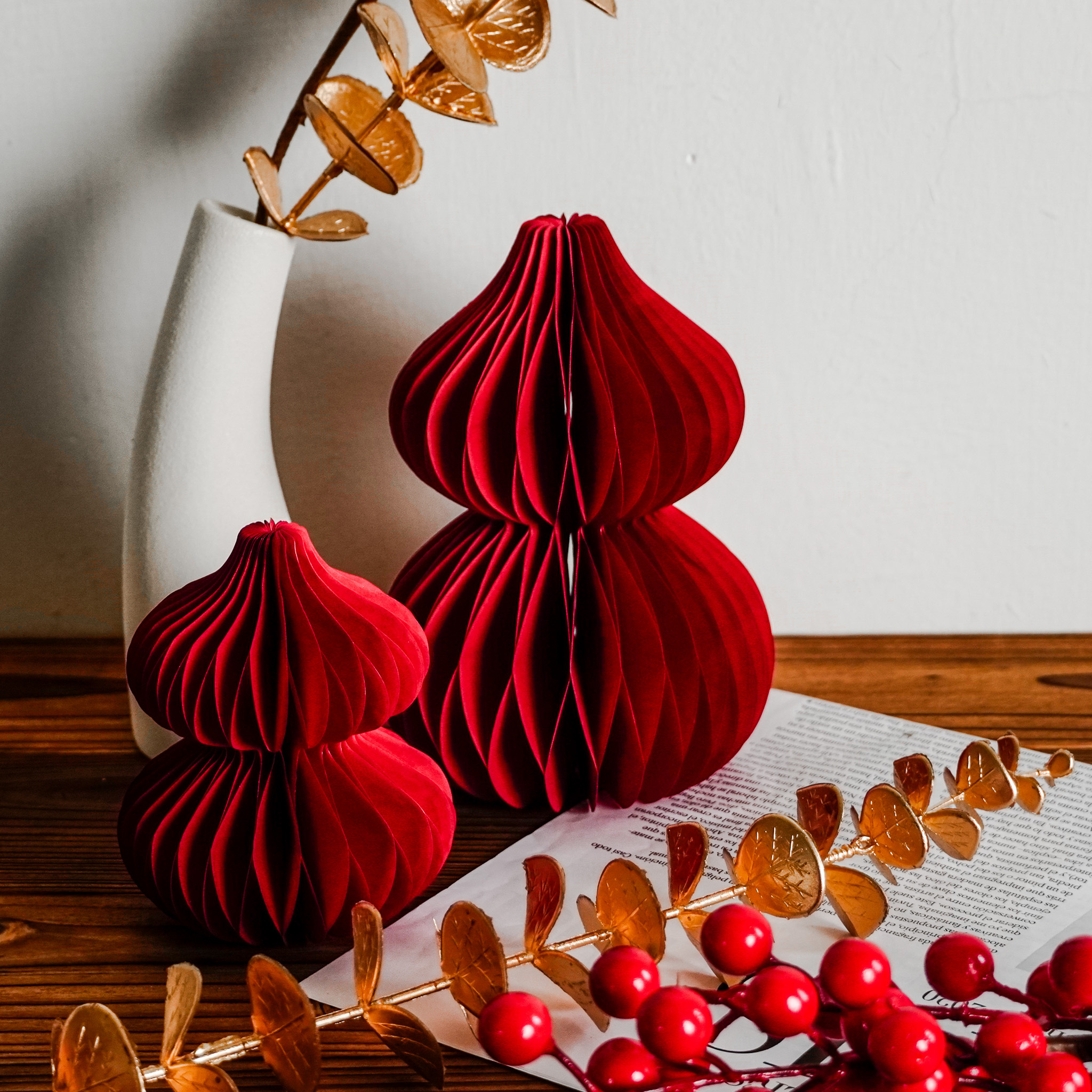 新年葫蘆折疊紙裝飾