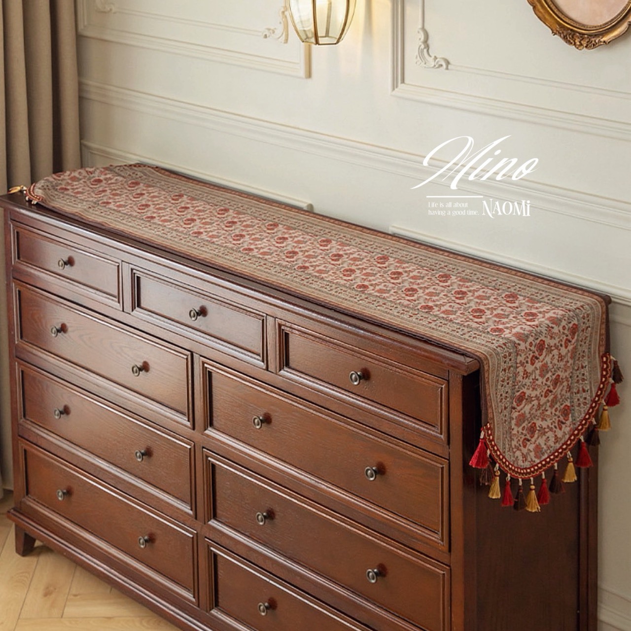 《🍂 美式輕奢花卉流蘇桌旗｜餐桌・茶室首選》1/22出貨