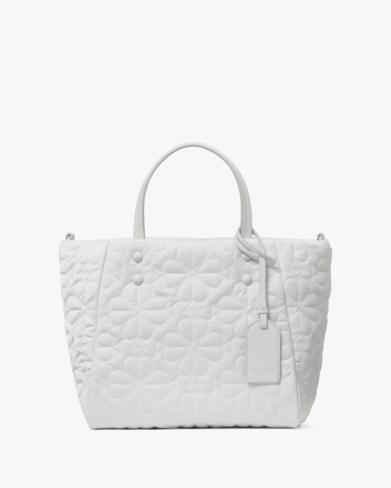 US613 Kate Spade Tilly Quilted Small Tote Bag (White Do