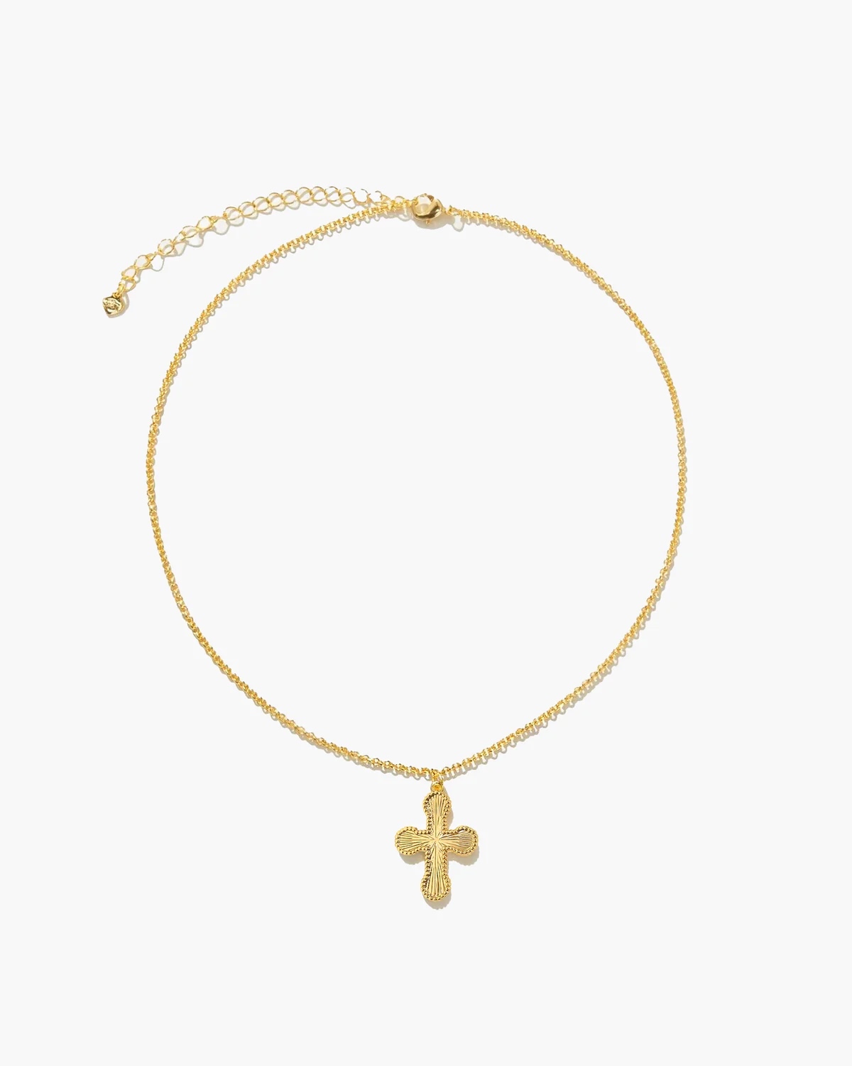 en route Mini Cross Pendant Necklace — Gold / Silver