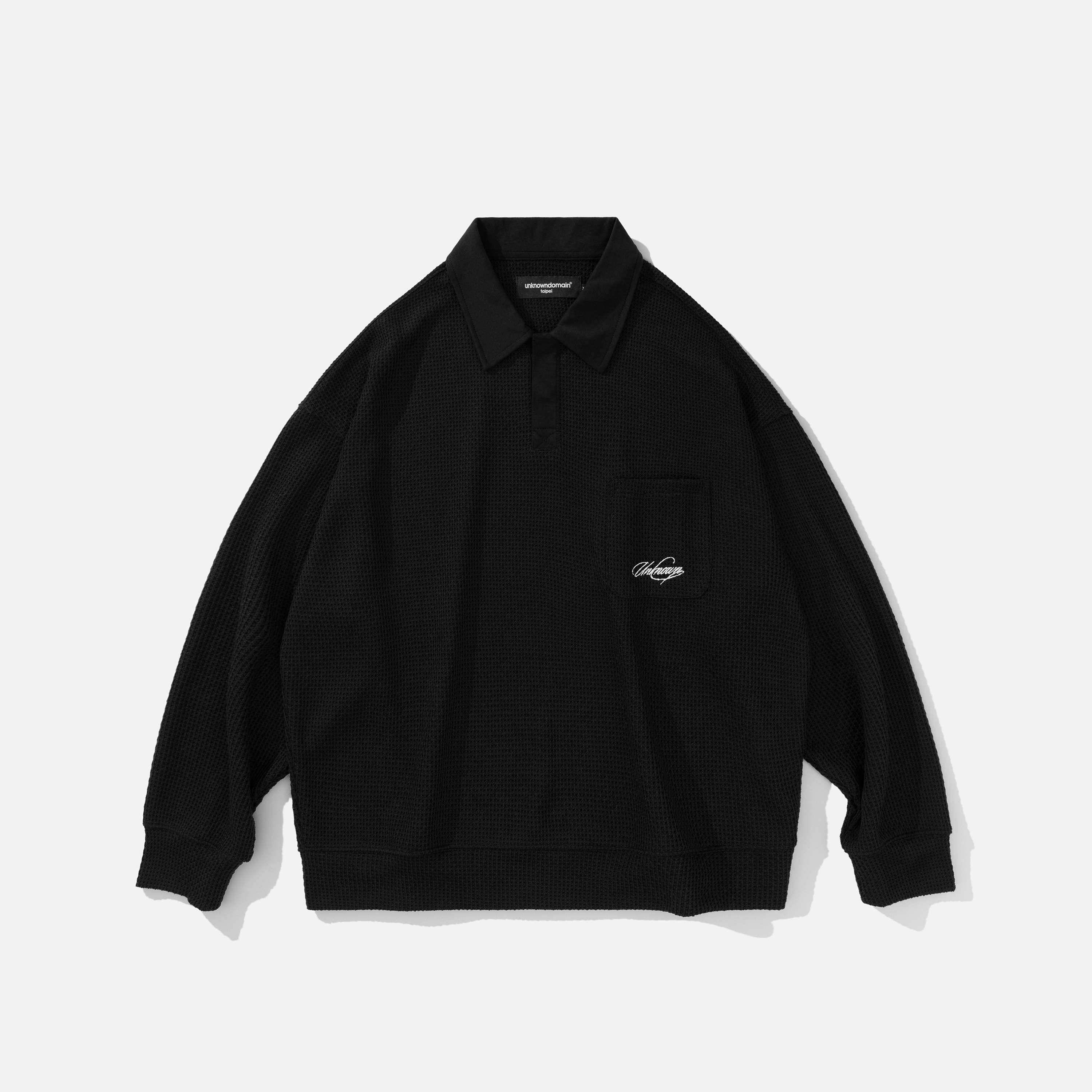 CW#1894 Waffle Pattern POLO（Black）