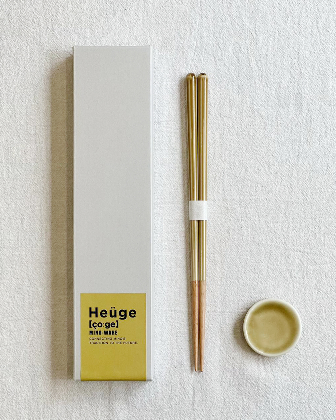 CHIPS 美濃燒 Heuge筷子&托 套裝 黃瀨戶 | moli store 日本食器、餐具