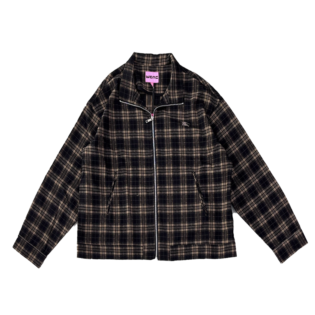 WTNC PLAID TRACK JACKET 格紋高領外套| FLOMMARKET