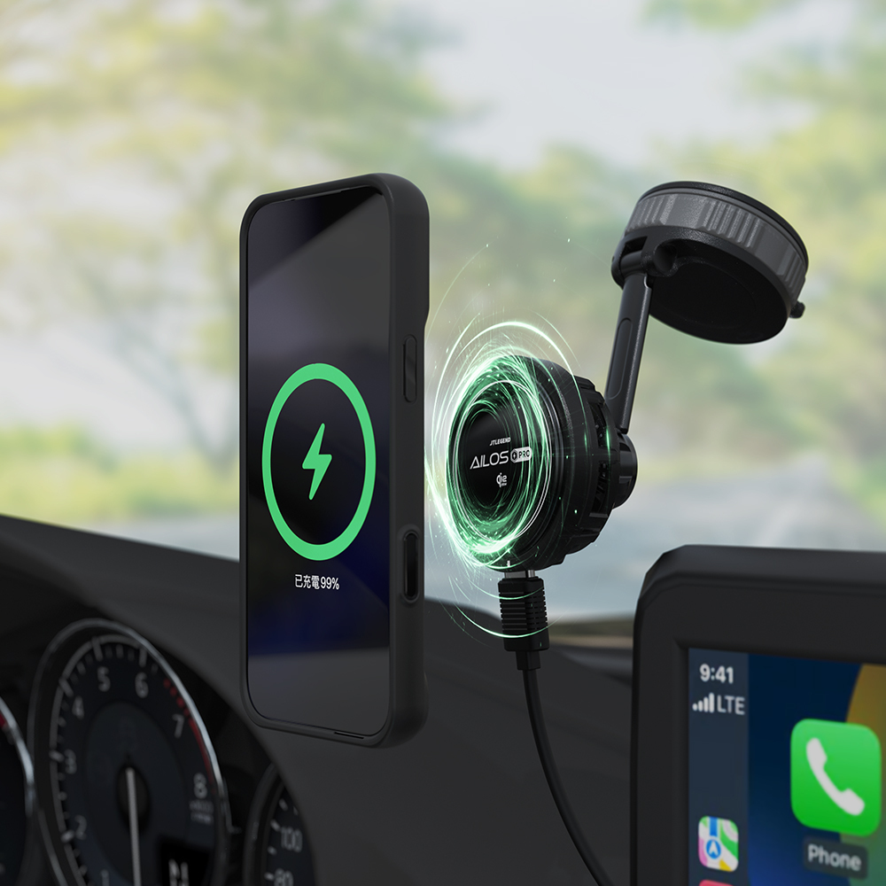 JTLEGEND Ailos Kooling Mag Qi2 25W製冷磁吸無線快充－萬用吸盤支架版
