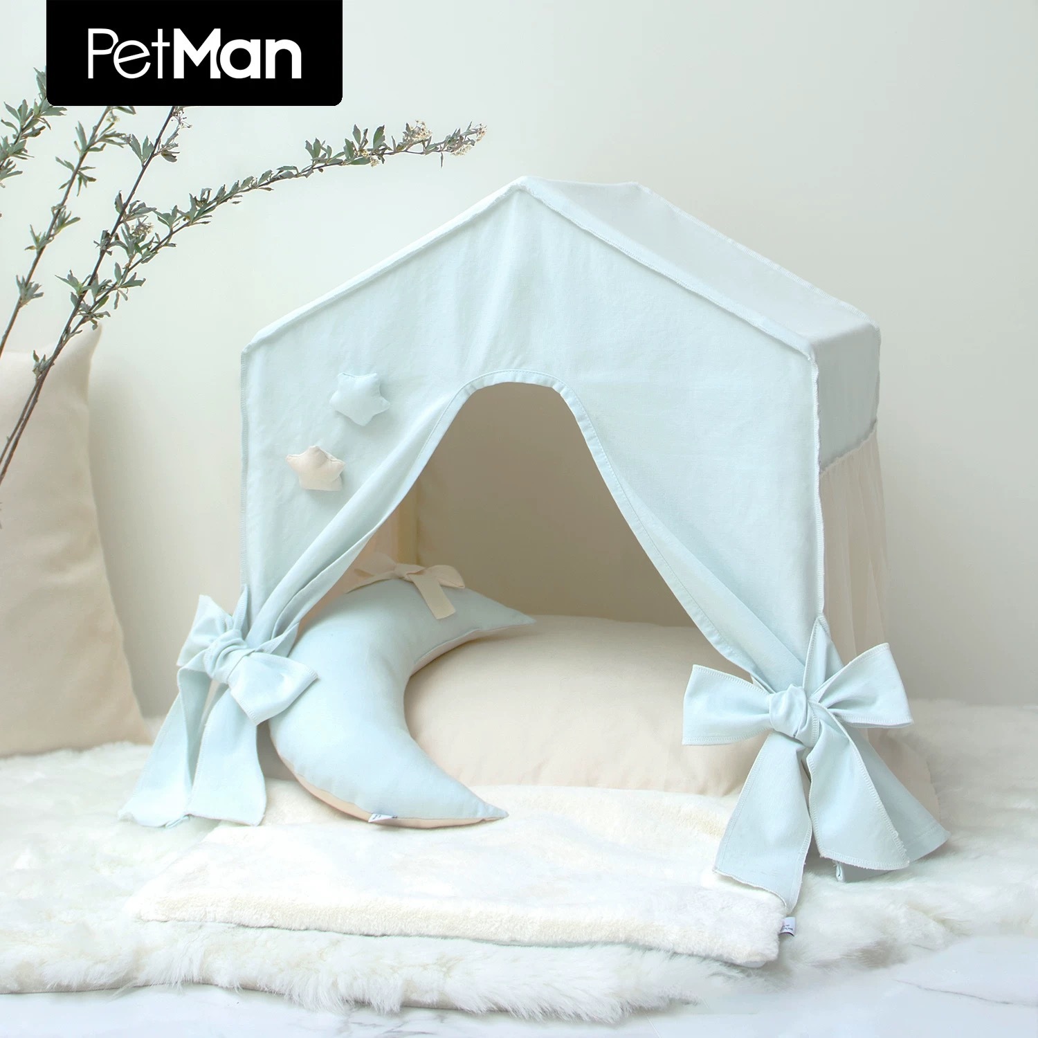 PETMAN 星梦小屋 奶油蓝色宠物屋子 40*50*57CM
