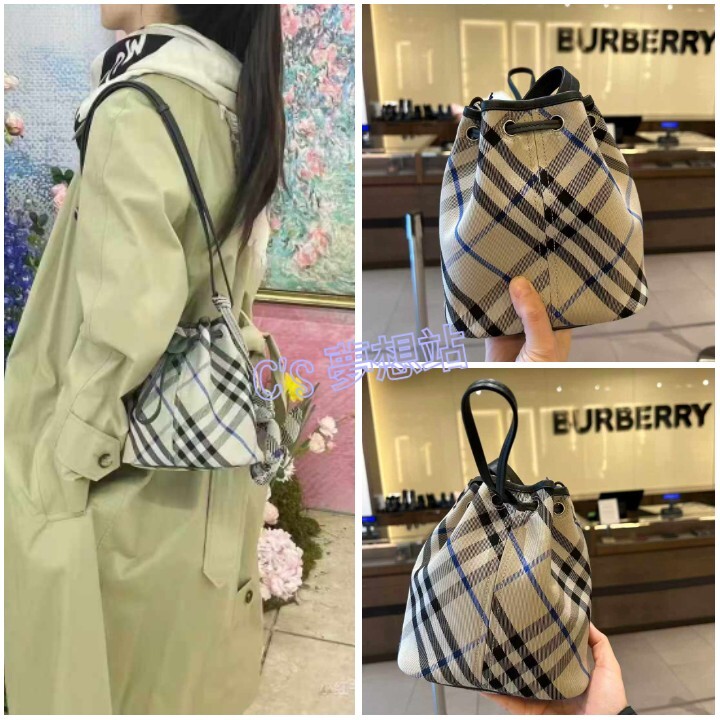 Burberry Mini Check Bucket Bag