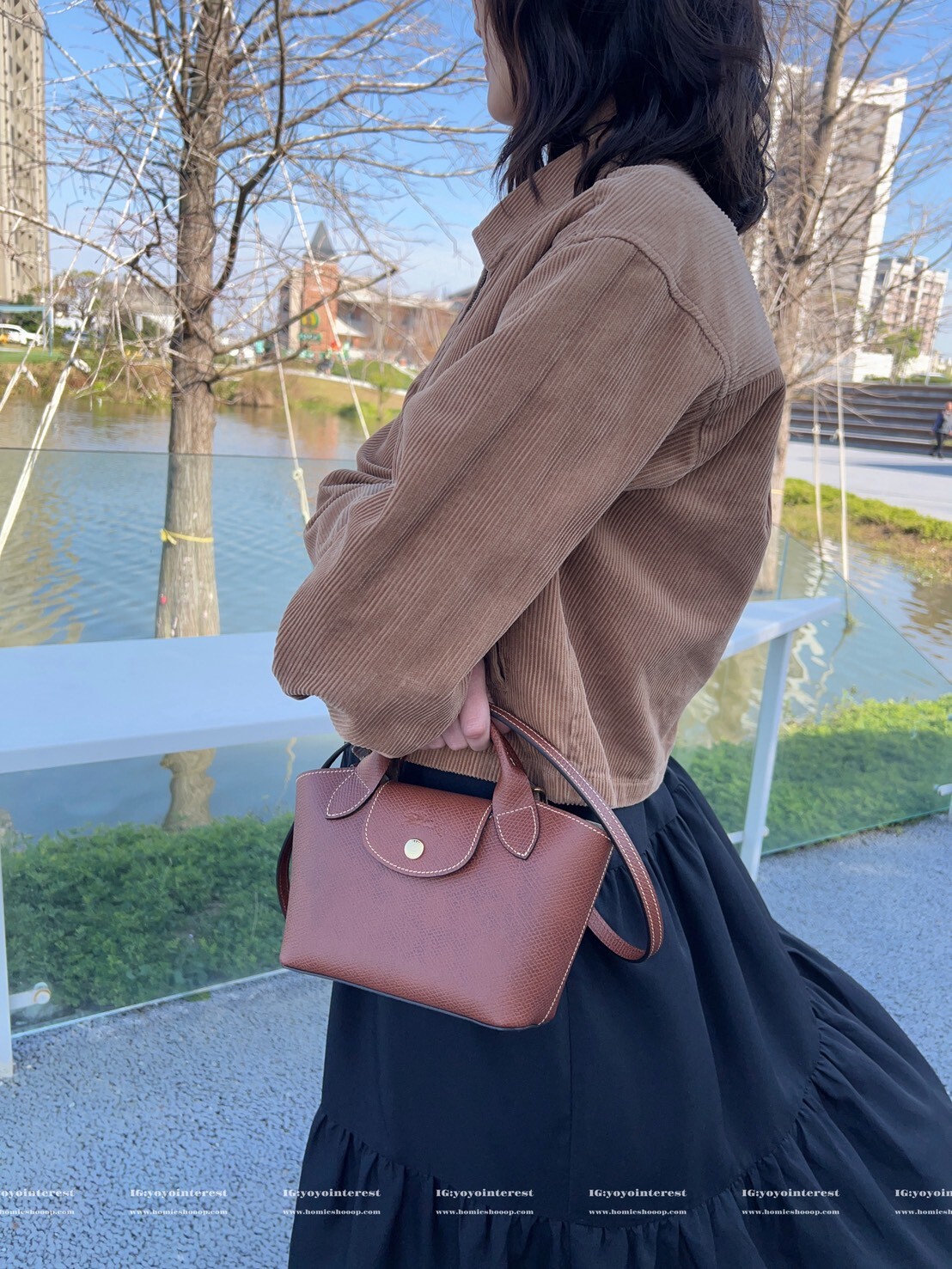 Longchamp Épure XS 釦式牛皮 肩背包 手提包