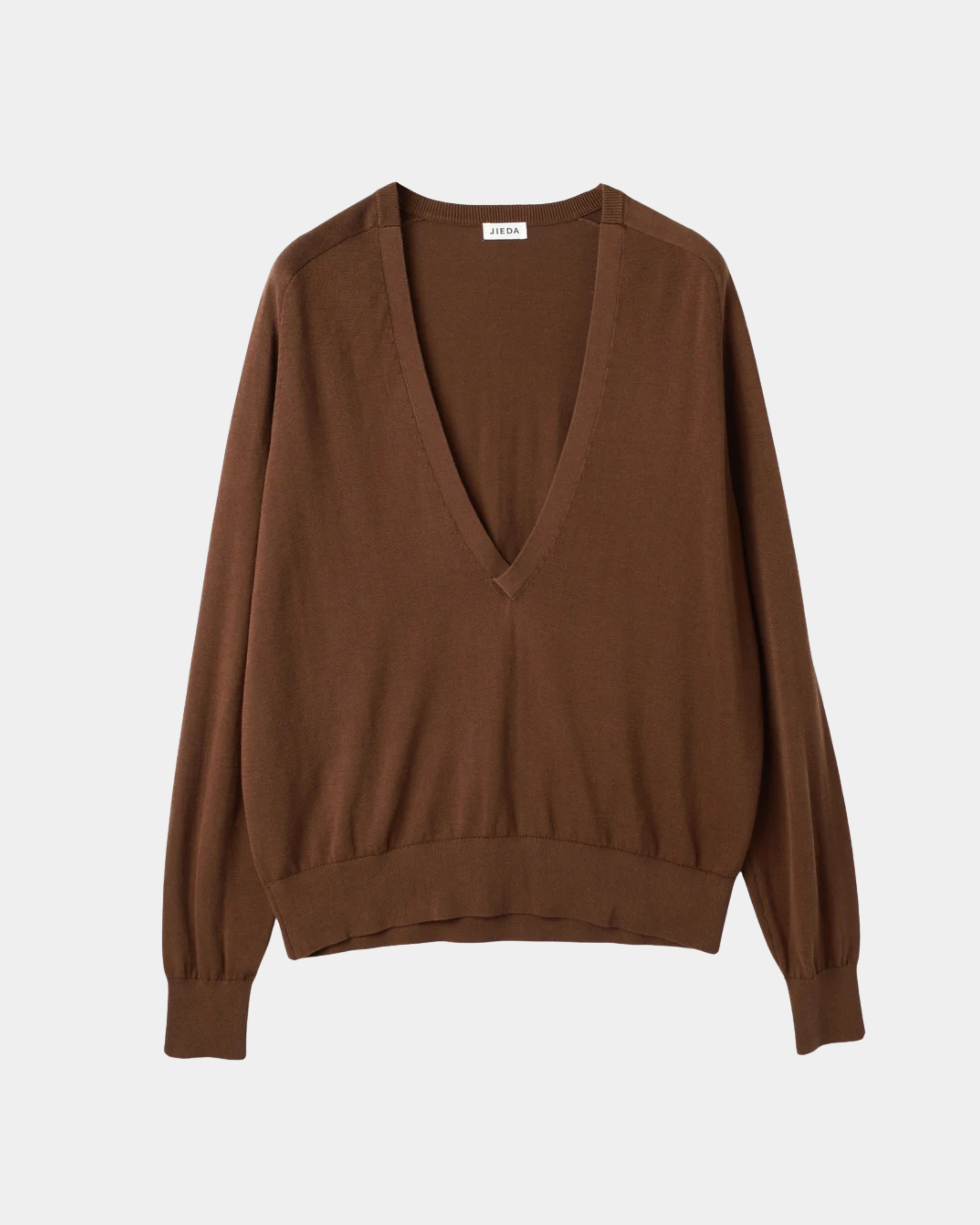 JieDa - COTTON SILK V NECK KNIT / 2COLORS
