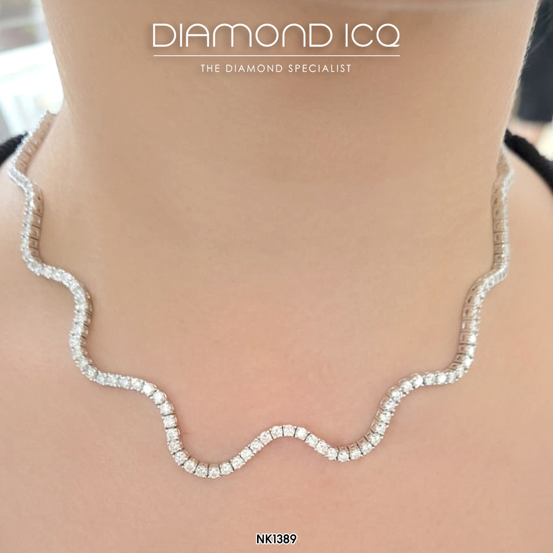 8.89ctw Round Diamonds Necklace in 18K White Gold