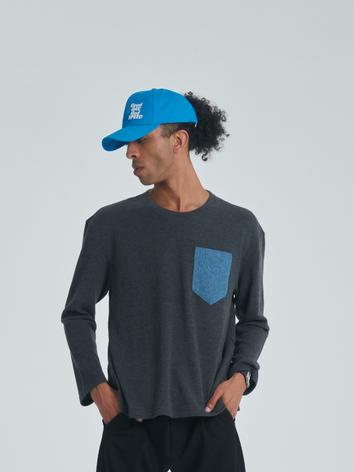 Dark Grey Cotton Patch Pocket Top｜Everyday Wear｜KWANG