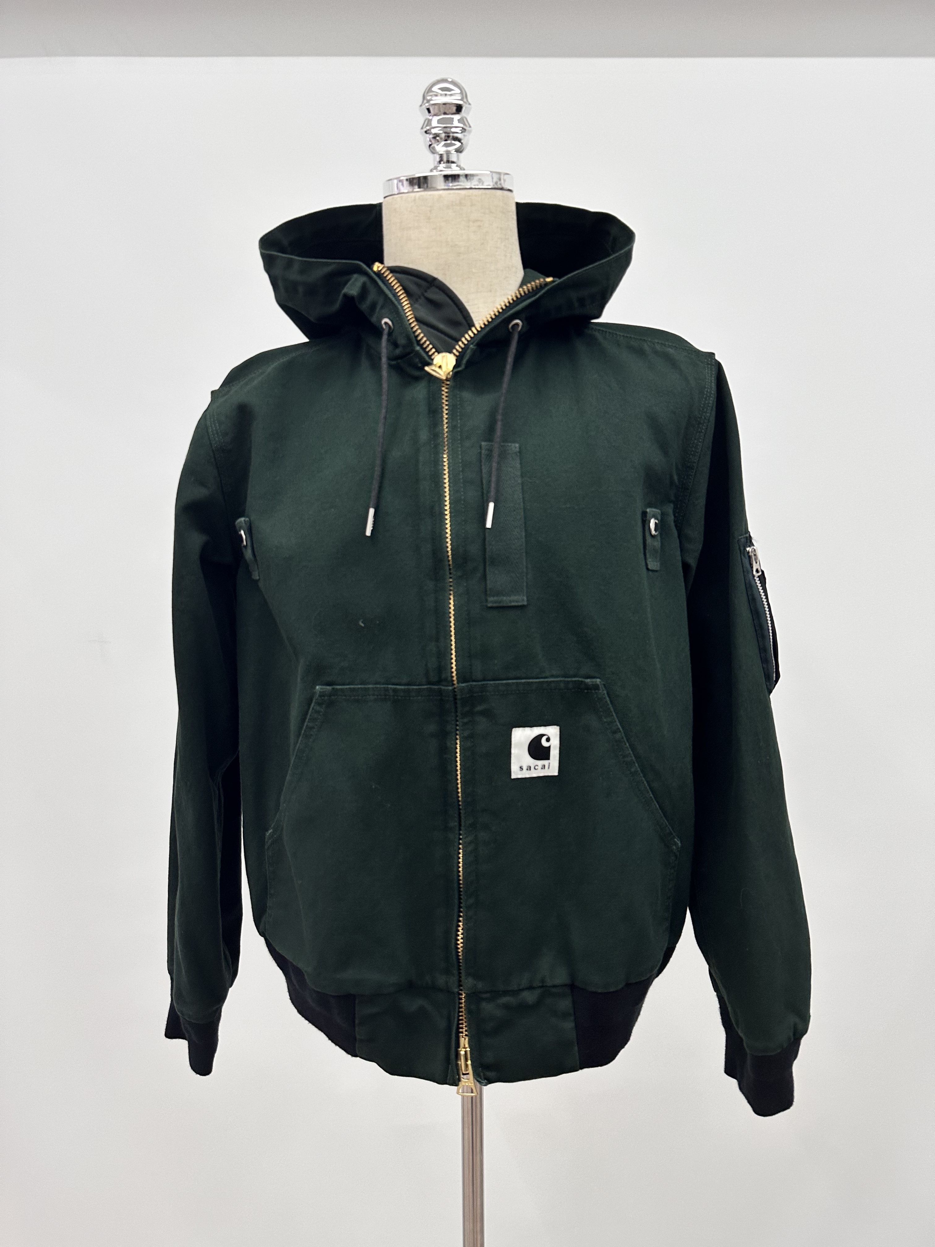 Sacai x Carhartt WIP Green Washed Hooded Jacket