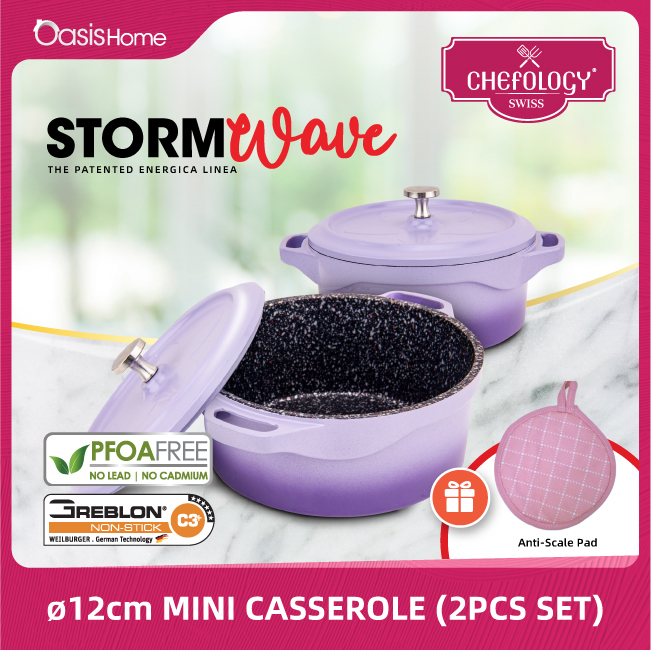 Chefology Swiss Mini Casserole Stormwave 2pcs Set (Purp