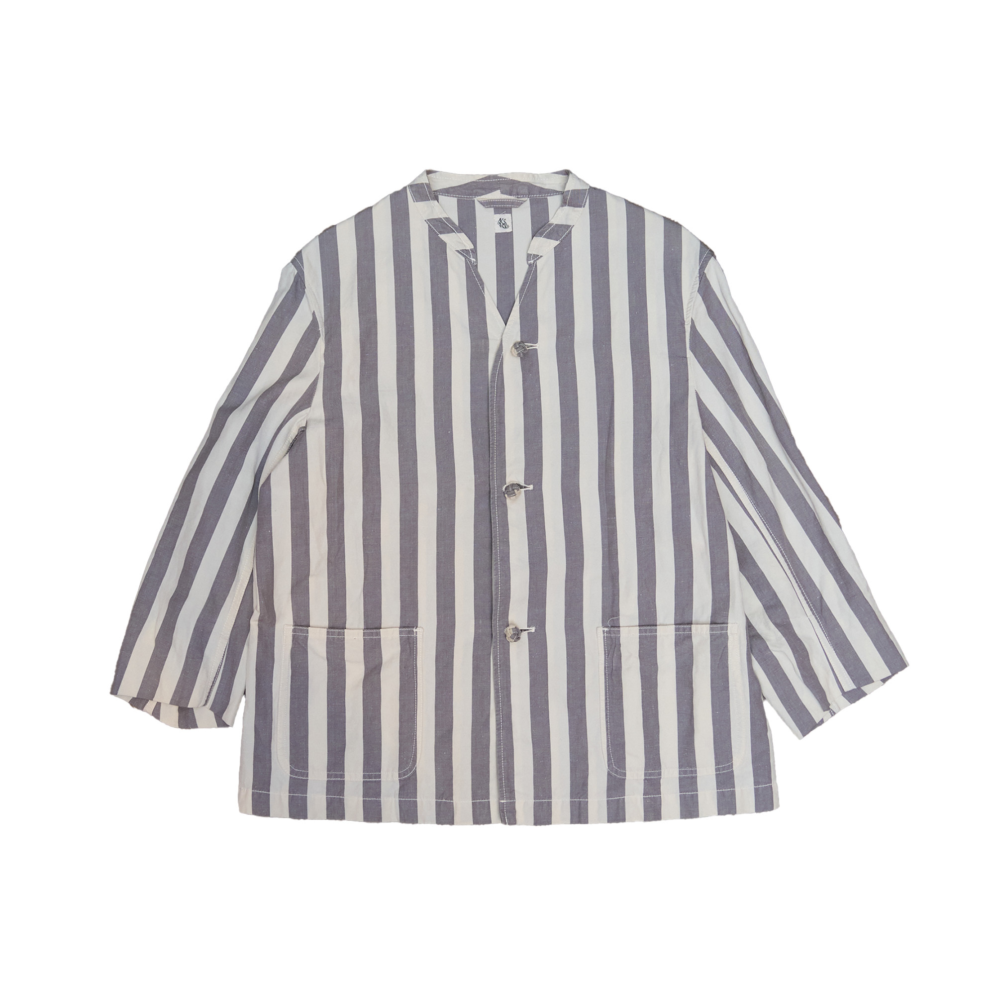 Pre-Owned｜Kaptain Sunshine Gray Bold Stripe Overshirt 3