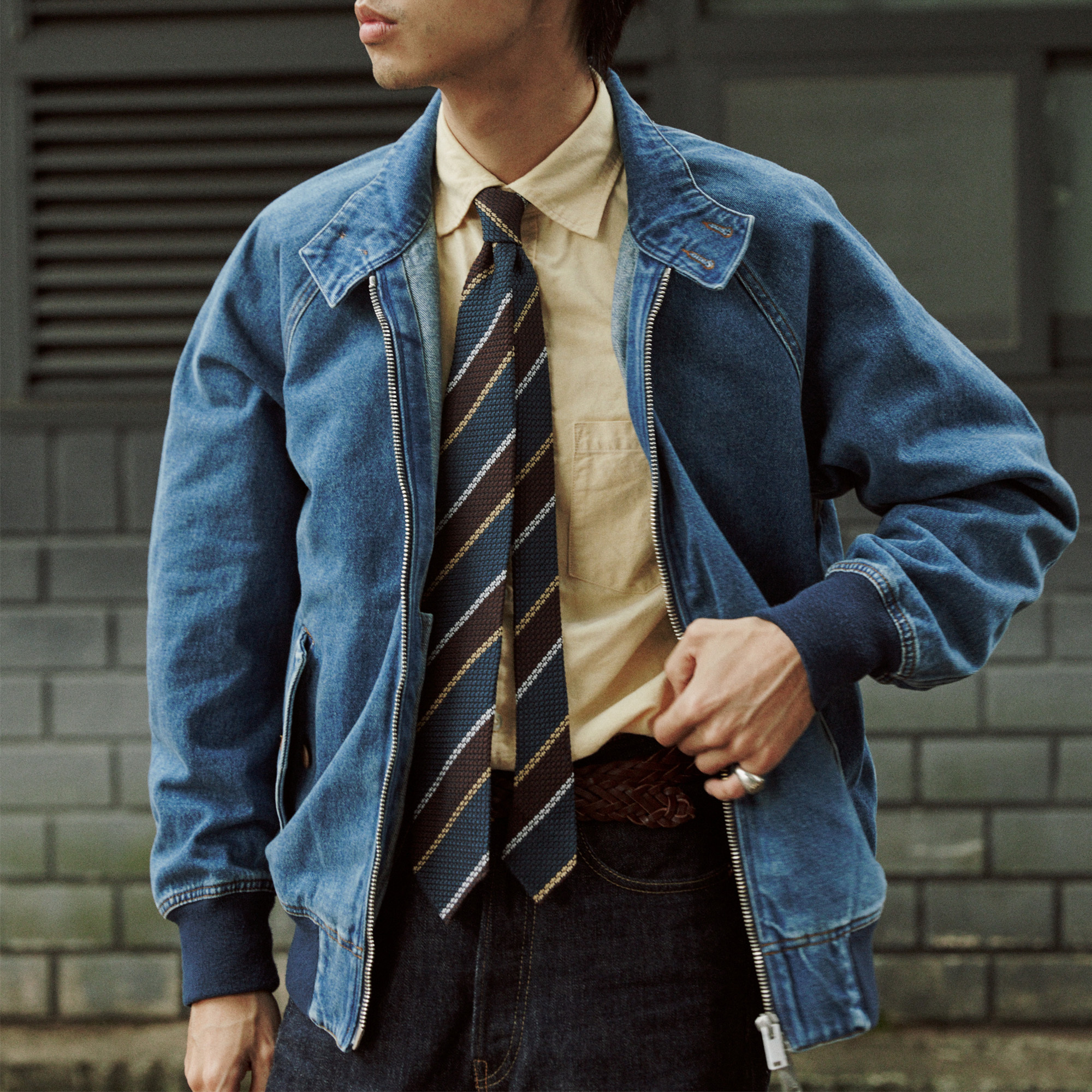 Baracuta G9 Regular Fit Harrington Jacket Light Wash